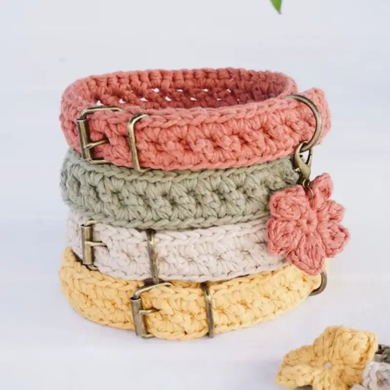 30 Fashionable Crochet Patterns For Dog Leashes And Collars For Your ...